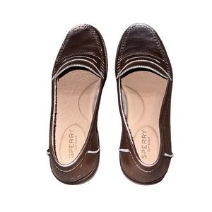Sperry | Shoes | Sperry Topsider Rose Gold Seaport Leather Penny Loafer ...